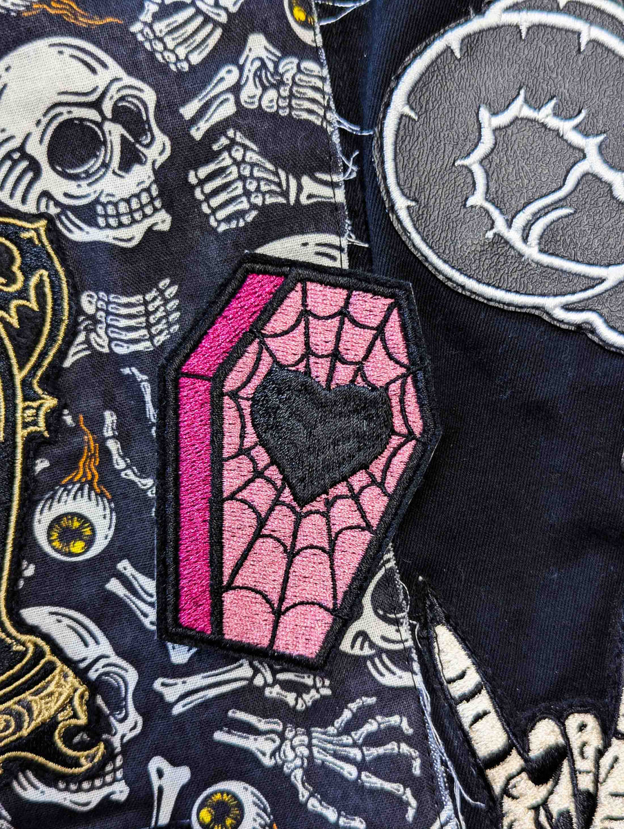Valentine Heart Coffin Embroidered Iron On Patch – Project Pinup
