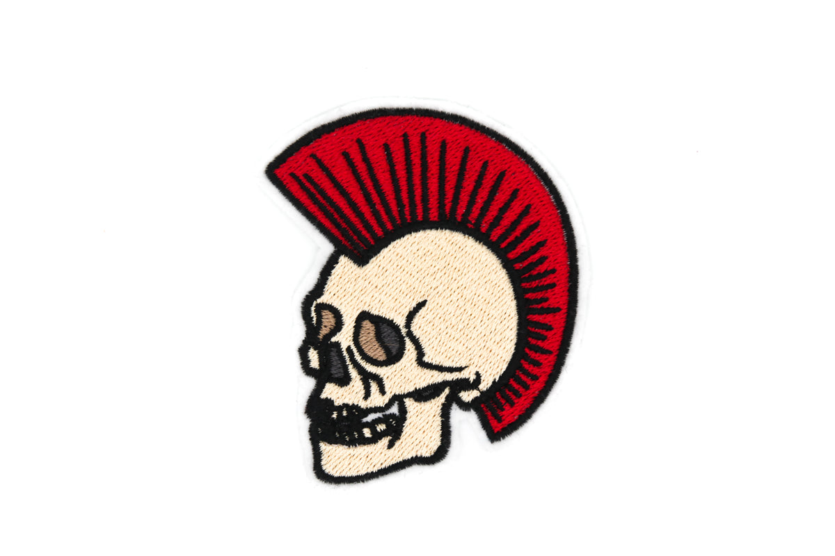 Punk Mohawk Skull Iron On Embroidered Patch – Project Pinup