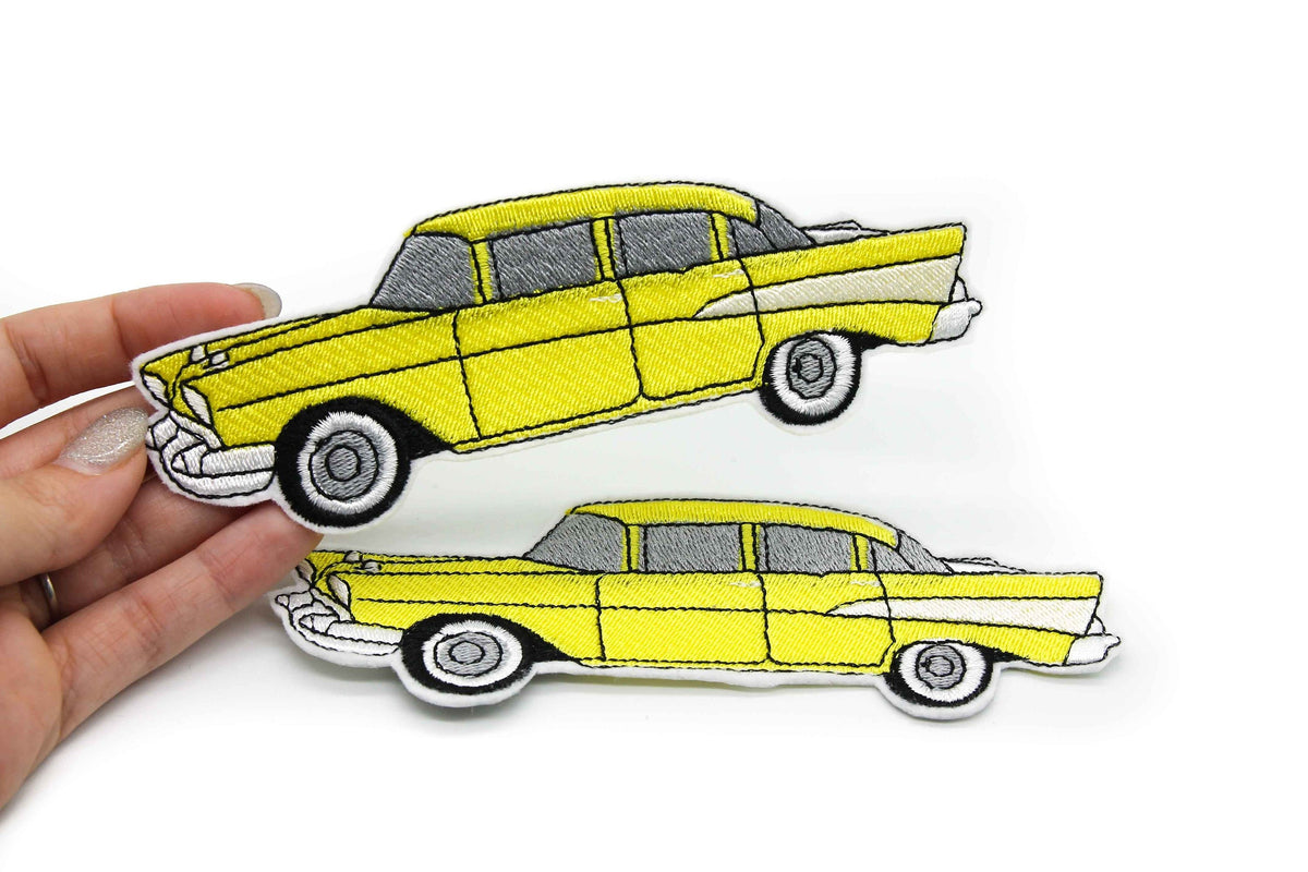 1957 Chevy Bel Air Yellow Iron On Embroidered Patch – Project Pinup